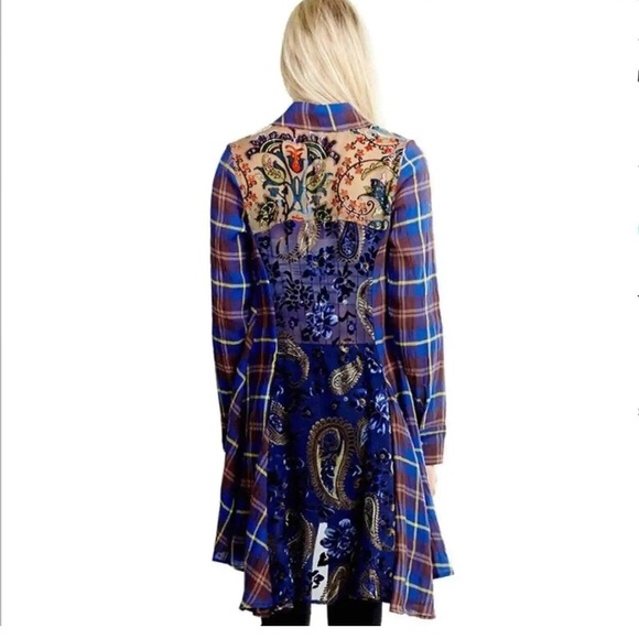 Aratta | Tops | Aratta Silent Journey Velvet Plaid Tunic Dress M | Poshmark